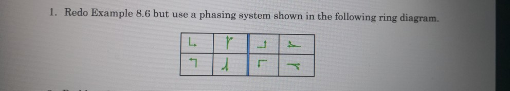 1. Redo Example 8.6 but use a phasing system shown in | Chegg.com