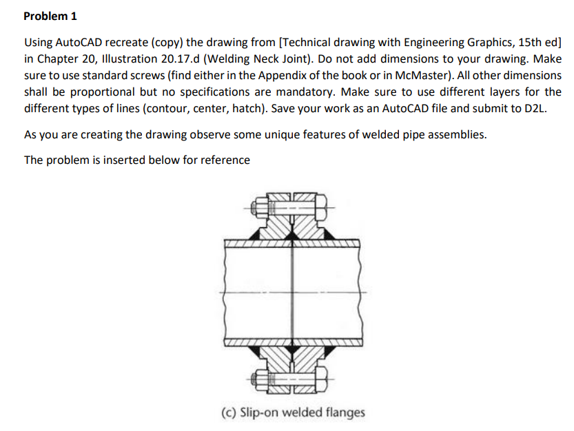 Solved Problem 1 Using AutoCAD recreate (copy) the drawing | Chegg.com