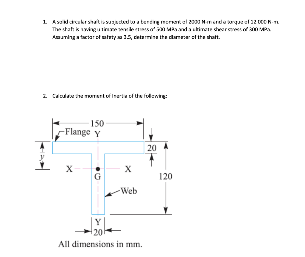 Solved 1. A solid circular shaft is subjected to a bending | Chegg.com