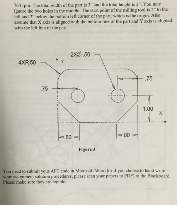 Solved 3 12 Pts Write An Apt Part Program For The Part