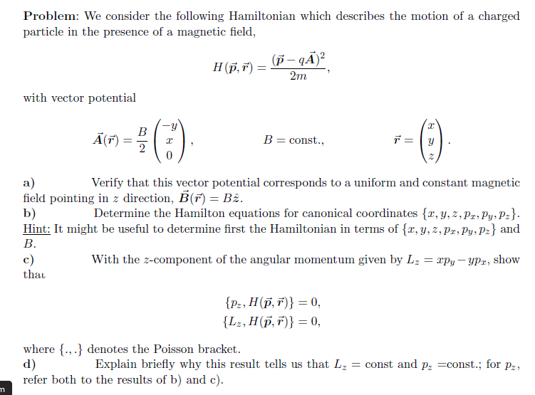Solved Problem: We consider the following Hamiltonian which | Chegg.com