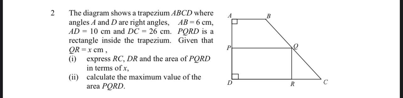 Solved 2 B P The diagram shows a trapezium ABCD where angles | Chegg.com
