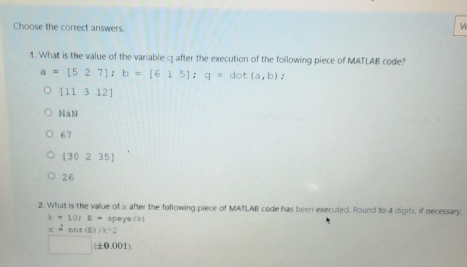 Solved 1. What is the value of the variable q after the | Chegg.com