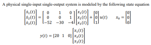 A physical single-input single-output system is | Chegg.com