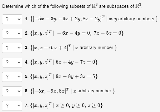 Solved Determine which of the following subsets of R3 are | Chegg.com