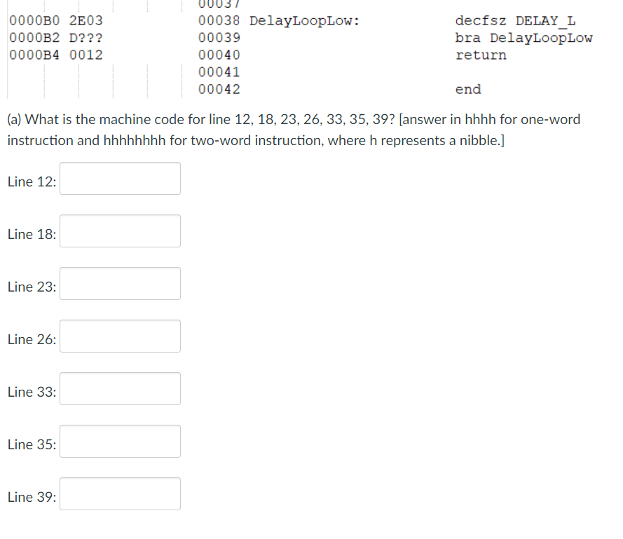 Solved Program Memory Address opcode Source Code cblock 0x00 | Chegg.com