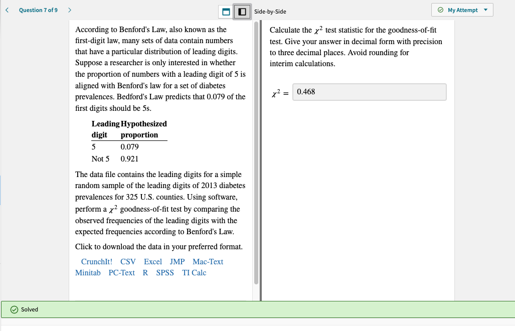 Solved Computing x^2 test statistic and p-value from | Chegg.com