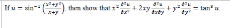 Solved If u=sin−1(x+yx2+y2), then show that | Chegg.com