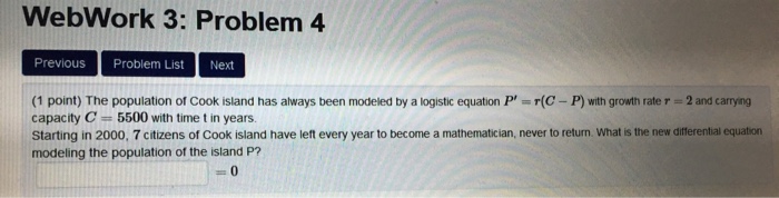 Solved WebWork 3: Problem 1 Problem List Next Previous (1 | Chegg.com