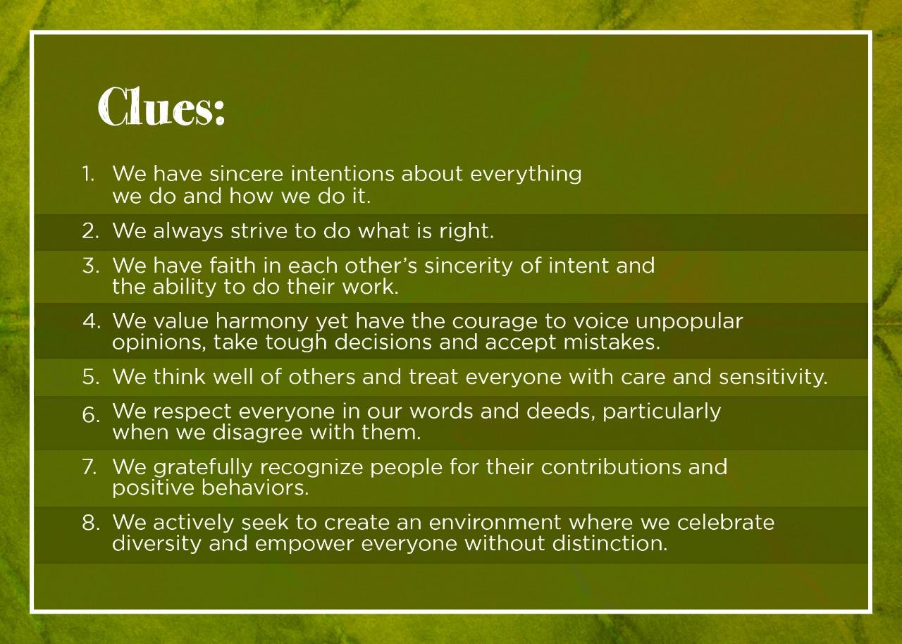 Clues: 1. We have sincere intentions about | Chegg.com