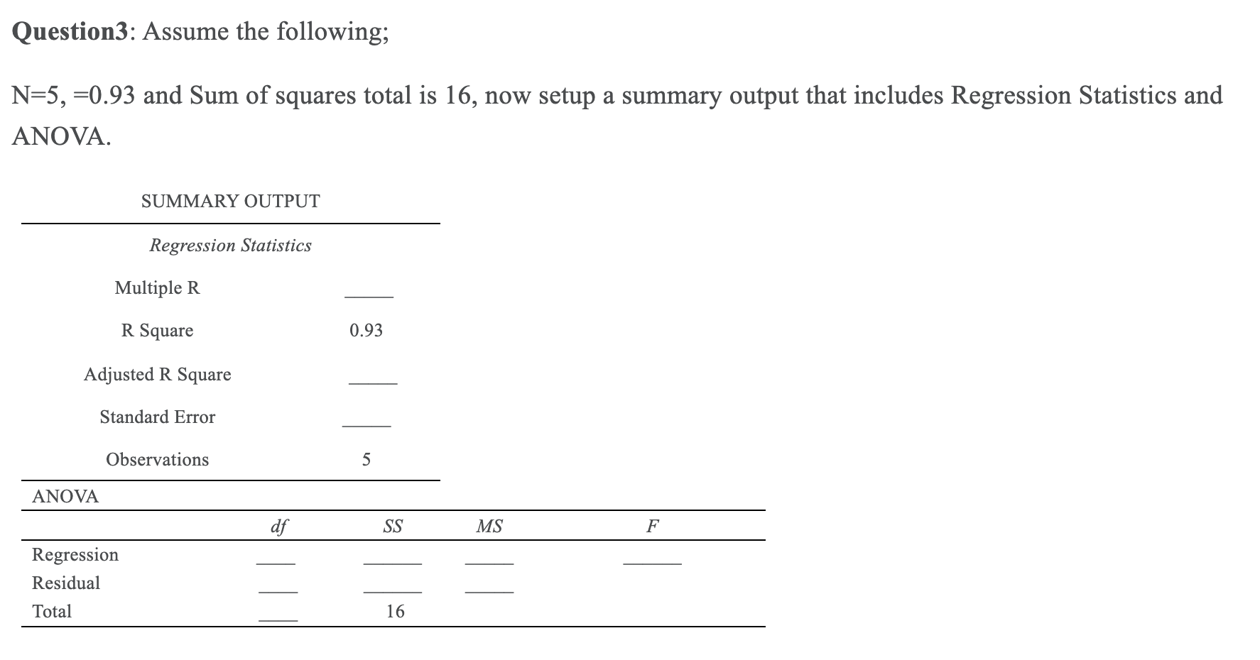 Solved Question3: Assume the following; N=5, =0.93 and Sum | Chegg.com Solved Question3: Assume the following; N=5, =0.93 and Sum | Chegg.com