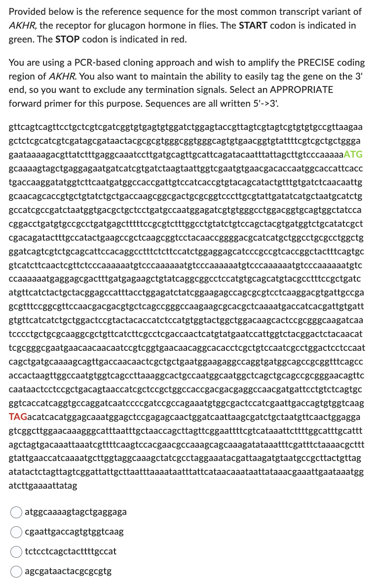 Solved Provided below is the reference sequence for the most | Chegg.com