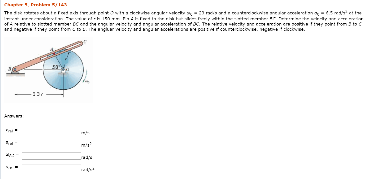 Solved Chapter 5, Problem 5/143 The disk rotates about a | Chegg.com