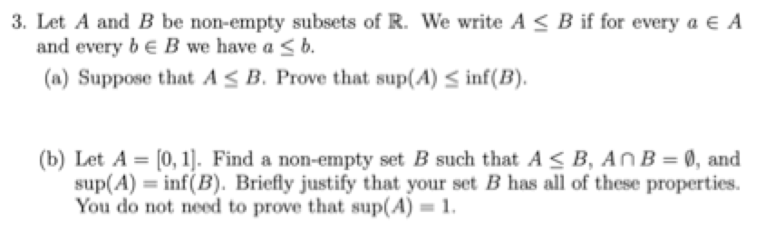 Solved 3. Let A and B be non-empty subsets of R. We write A | Chegg.com