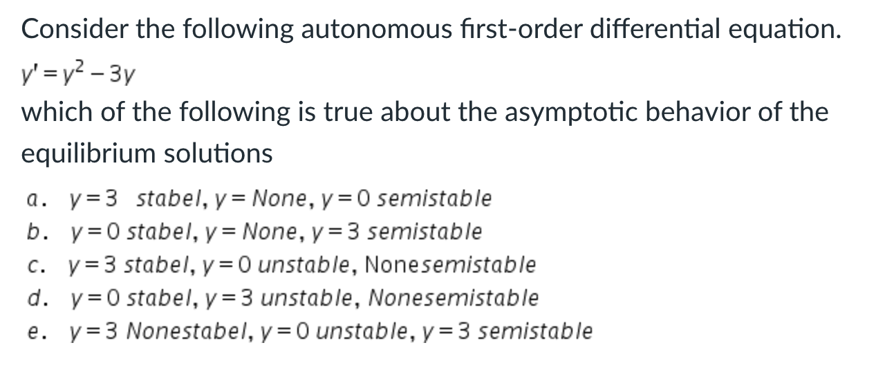 Solved Consider the following autonomous first-order | Chegg.com