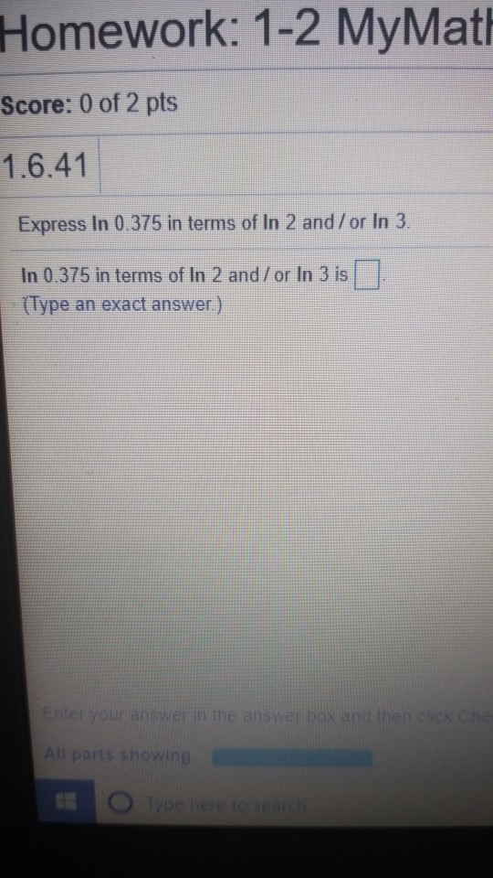 Solved Homework: 1-2 MyMath Score: 0 of 2 pts 1.6.41 Express | Chegg.com