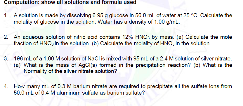 Solved Computation: show all solutions and formula used 1. A | Chegg.com