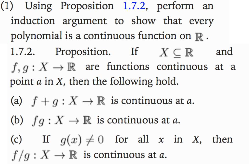 Solved (1) Using Proposition 1.7.2, perform an induction | Chegg.com