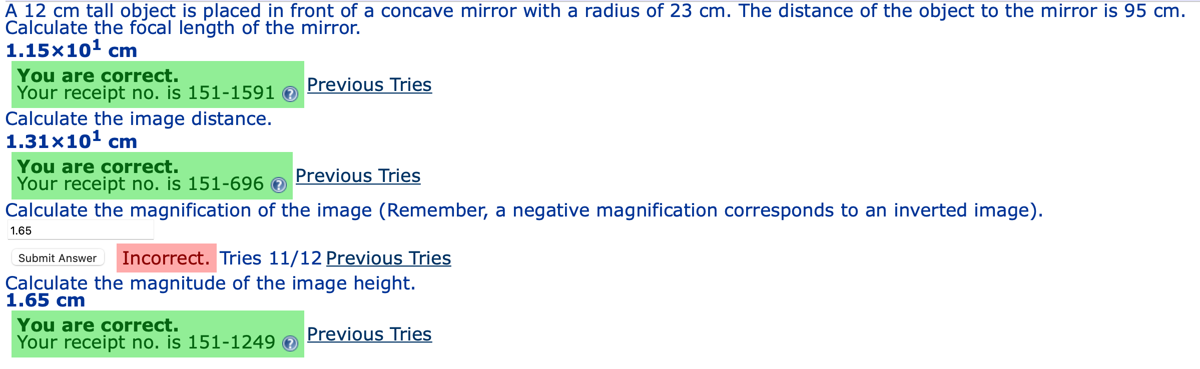 Solved A 12 cm tall object is placed in front of a concave | Chegg.com