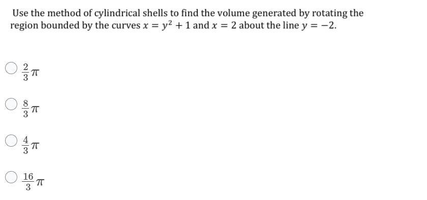 Solved Use the method of cylindrical shells to find the | Chegg.com