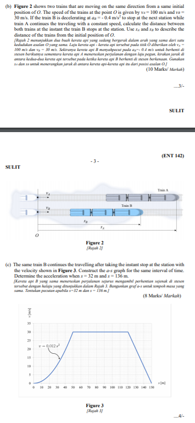 Solved (b) Figure 2 shows two trains that are moving on the | Chegg.com