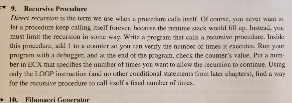 Solved x86 Assembly language: A. Direct recursion is the | Chegg.com