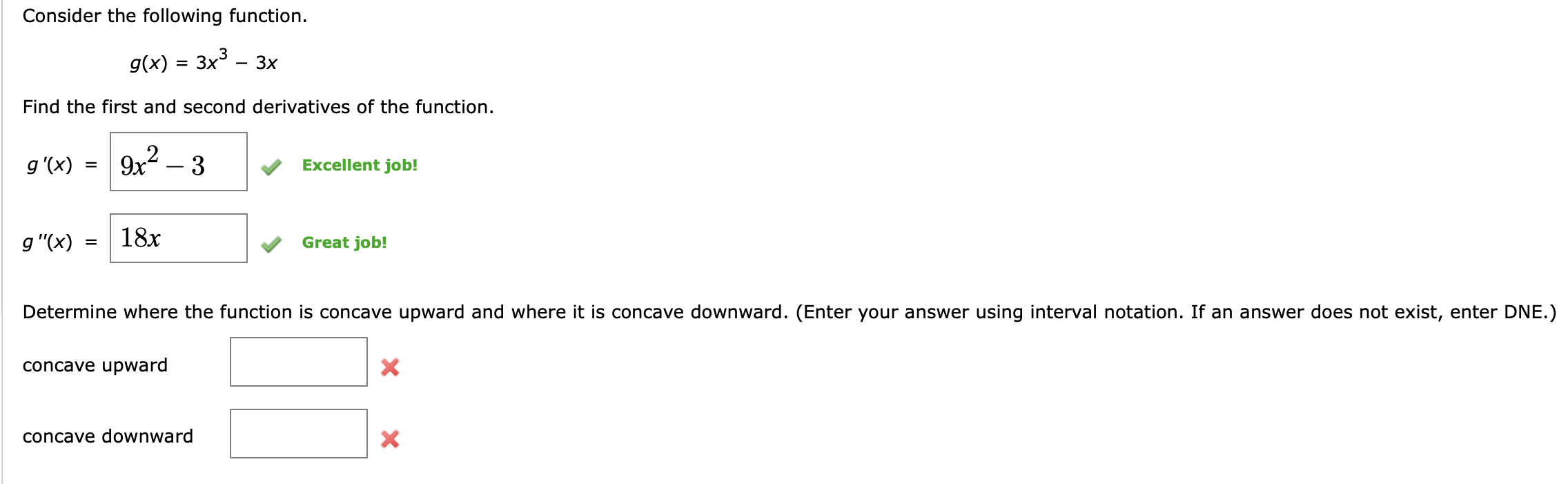 Solved Consider the following function. g(x)=3x3−3x Find the | Chegg.com