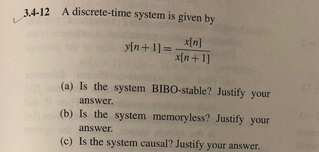 Solved 4-12 A discrete-time system is given by xIn+ 1] (a) | Chegg.com
