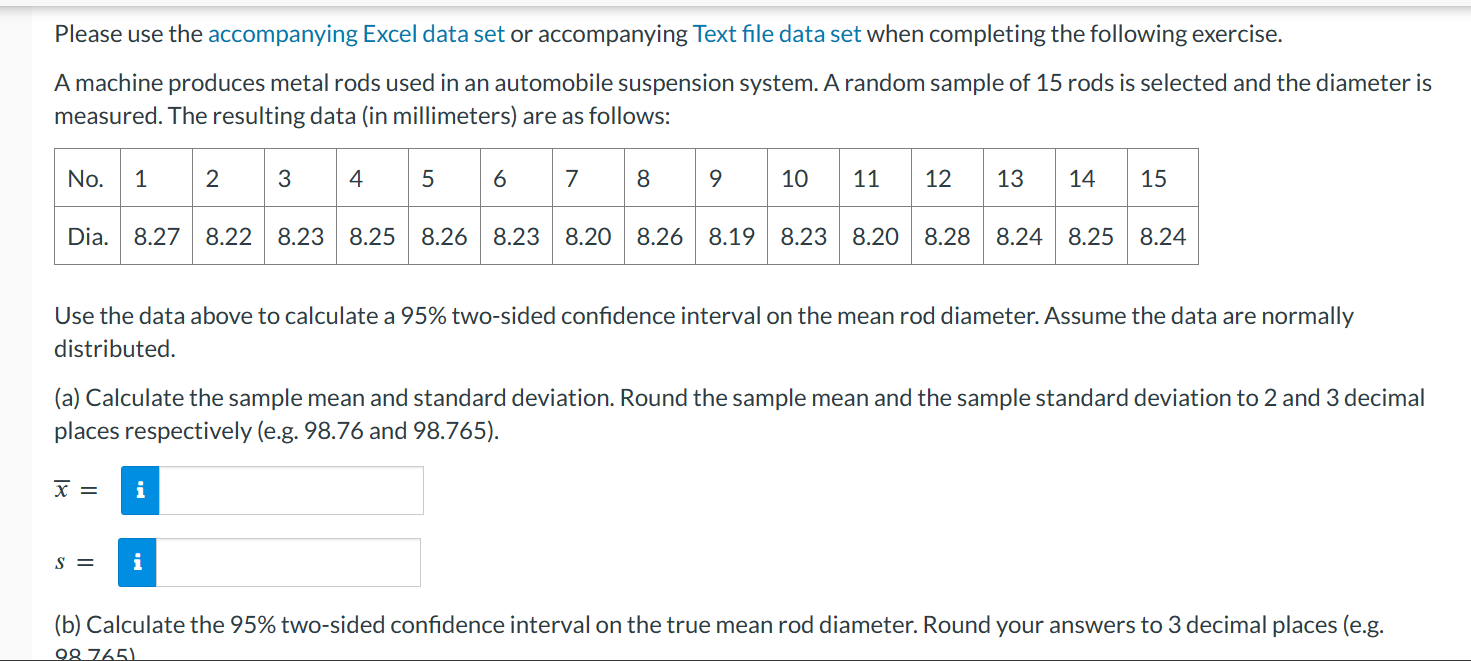Solved Please use the accompanying Excel data set or | Chegg.com
