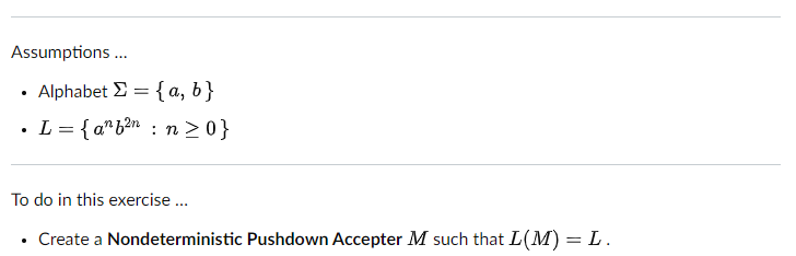Solved - Alphabet Σ={a,b} - L={anb2n:n≥0} To do in this | Chegg.com