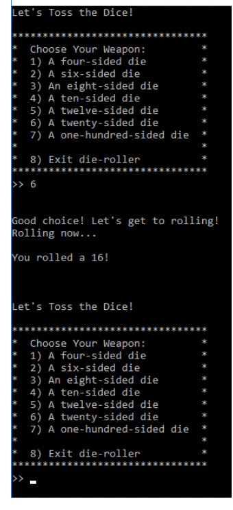 Solved C Programming Write a dice roller program, allowing | Chegg.com