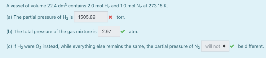 Solved A vessel of volume 22.4 dm3 contains 2.0 mol H2 and | Chegg.com