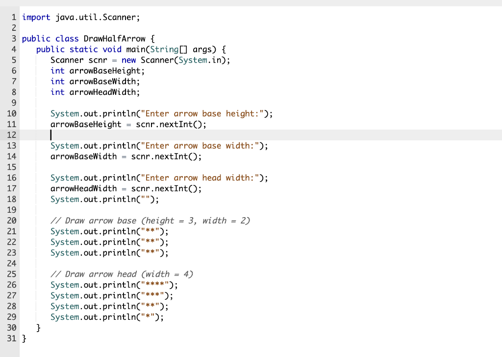 Solved This program outputs a downwards facing arrow | Chegg.com Solved This program outputs a downwards facing arrow | Chegg.com