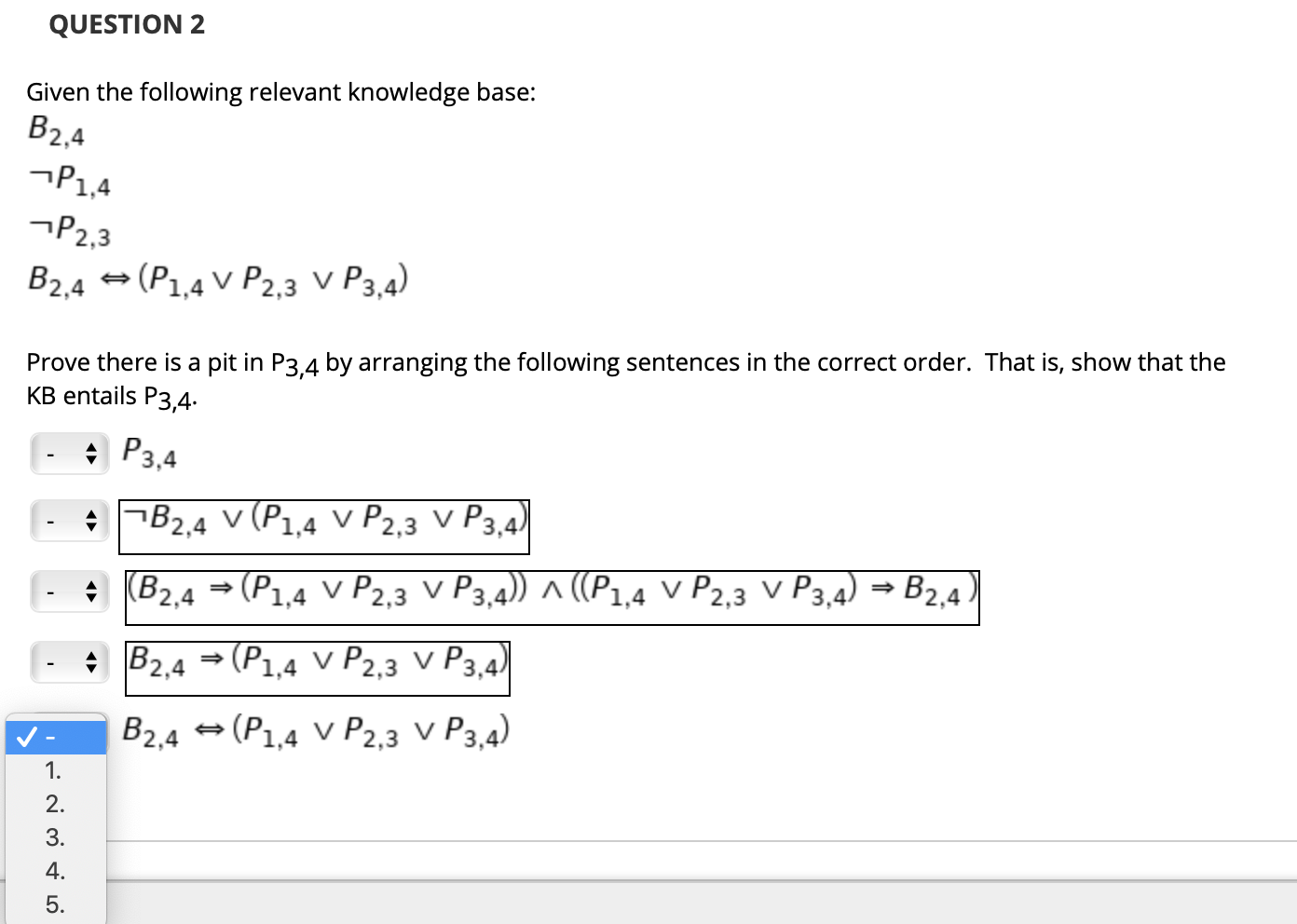 QUESTION 2 Given the following relevant knowledge | Chegg.com