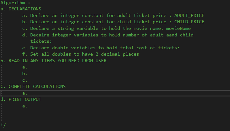 Solved Algorithm : a. DECLARATIONS a. Declare an integer | Chegg.com