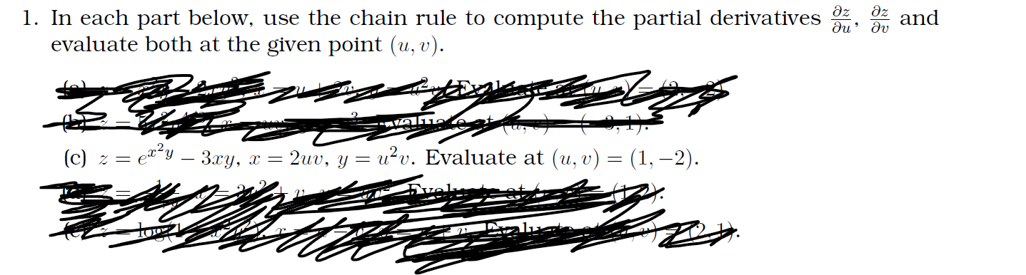 Solved 1 In Each Part Below Use The Chain Rule To Compute 