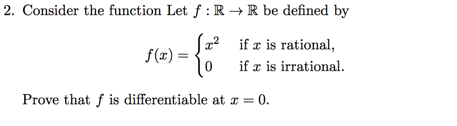 Solved 2. Consider the function Let f : R ? R be defined by | Chegg.com