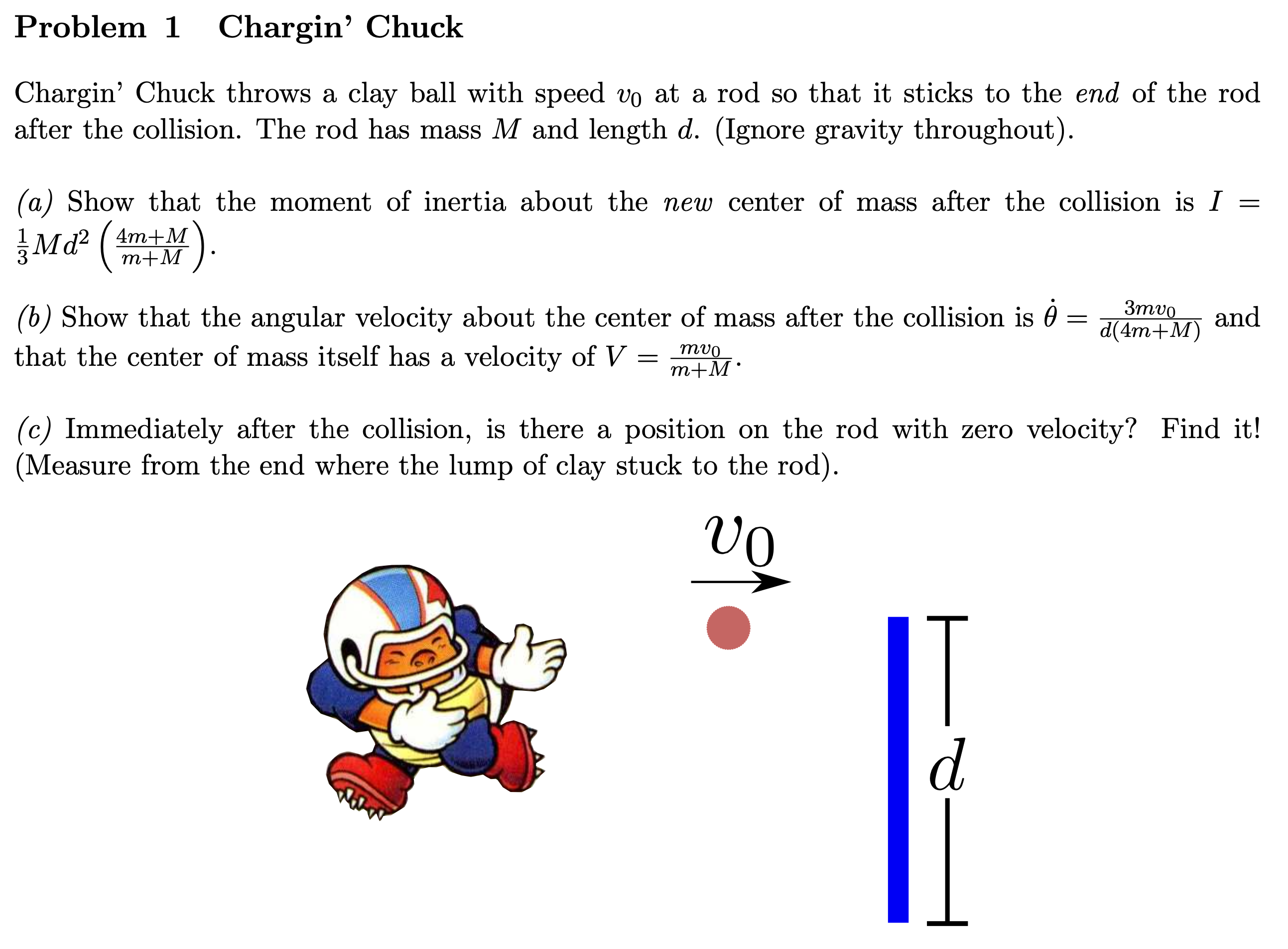 Solved Problem 1 ﻿Chargin' ChuckChargin' Chuck throws a clay | Chegg.com