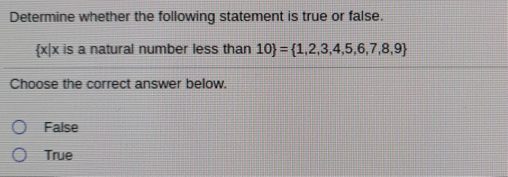 Solved Determine whether the following statement is true or | Chegg.com