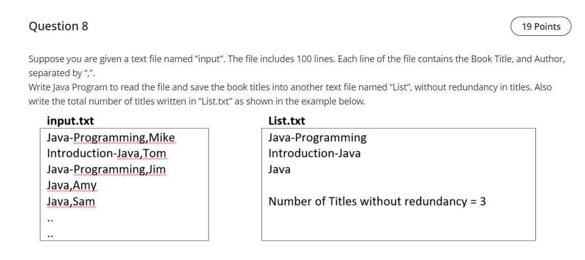Solved Question 8 19 Points . Suppose you are given a text | Chegg.com