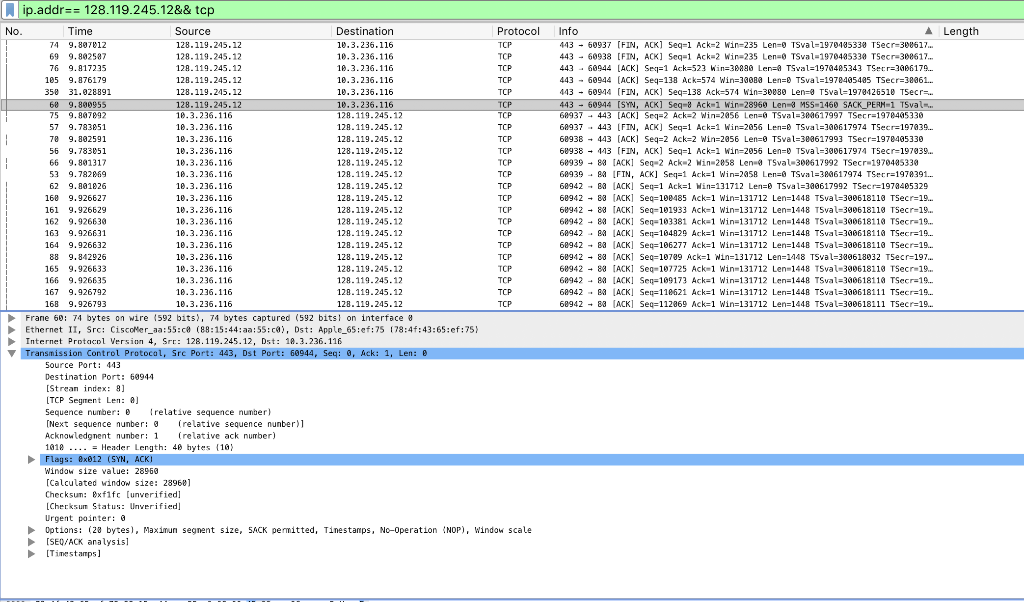 Solved 1. What is the sequence number of the TCP SYN | Chegg.com