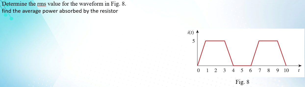 Solved Determine the rms value for the waveform in Fig. 8. | Chegg.com