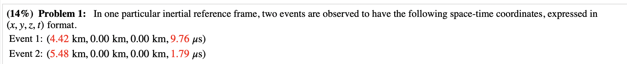 Solved (14\%) Problem 1: In one particular inertial | Chegg.com