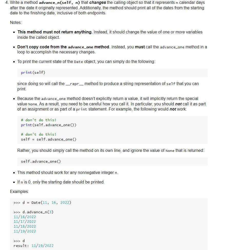 Solved Helper function below class Date: """ A class | Chegg.com
