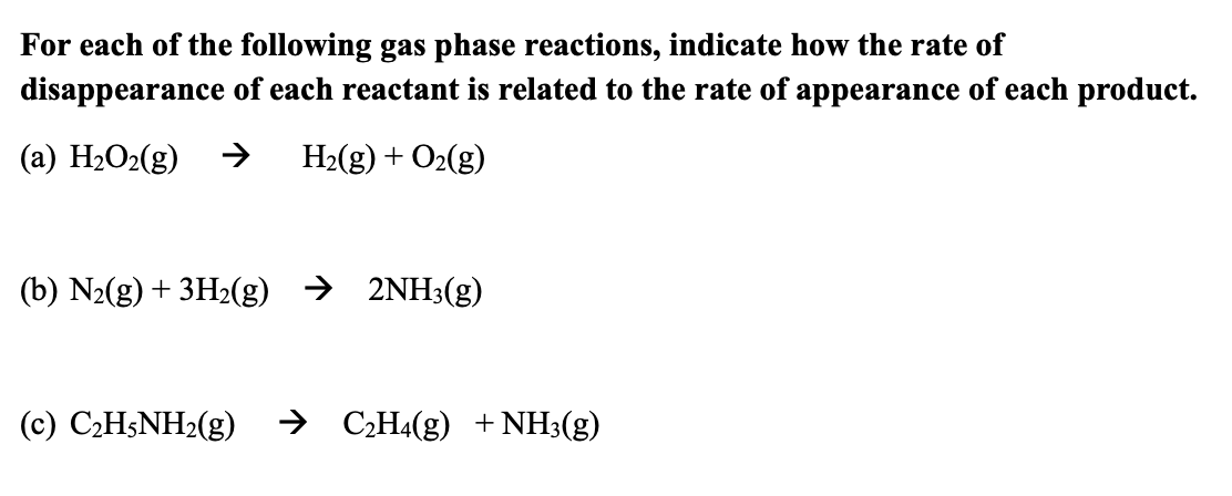 Solved For each of the following gas phase reactions, | Chegg.com