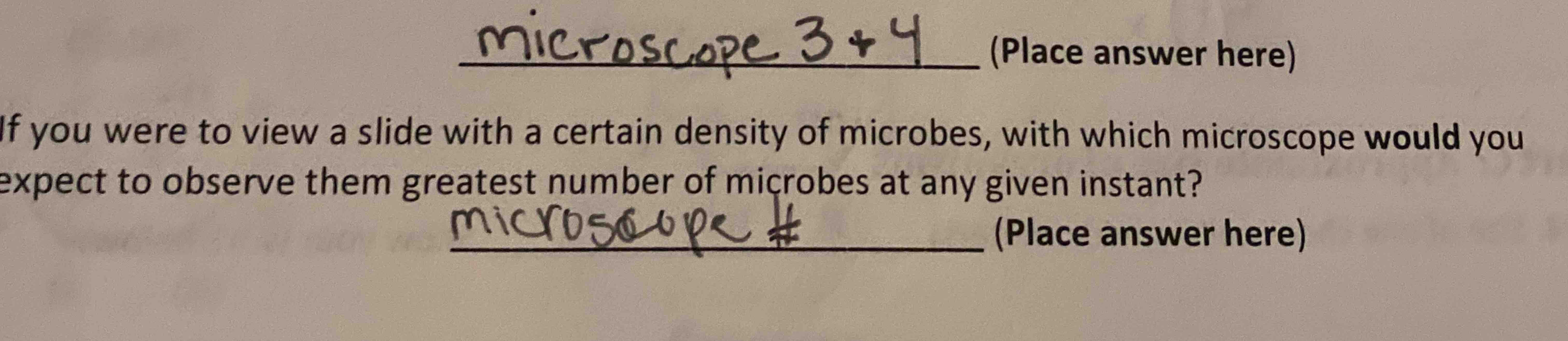 Solved microscope 3+4 (Place answer here)If you were to view | Chegg.com