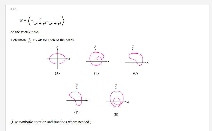 Solved Let F= −x2+y2y,x2+y2x be the vortex field. Determine | Chegg.com