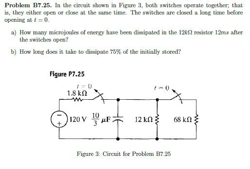 Solved Problem B7.25. In the circuit shown in Figure 3, both | Chegg.com