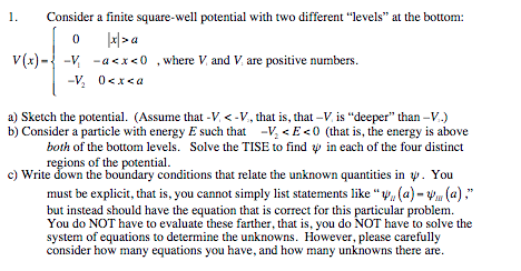 Solved Consider a finite square-well potential with two | Chegg.com