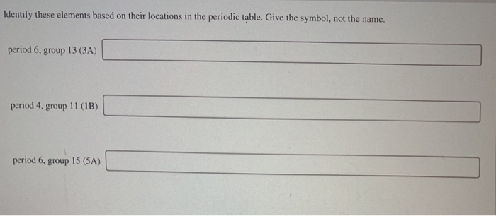 Solved Identify these elements based on their locations in | Chegg.com